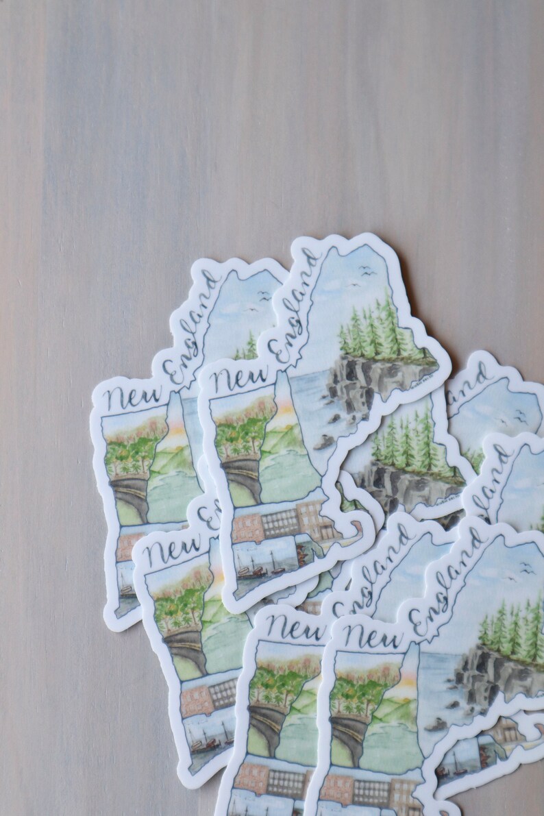 New England STICKER | Maine Sticker, Home Sticker, Vermont Sticker ...