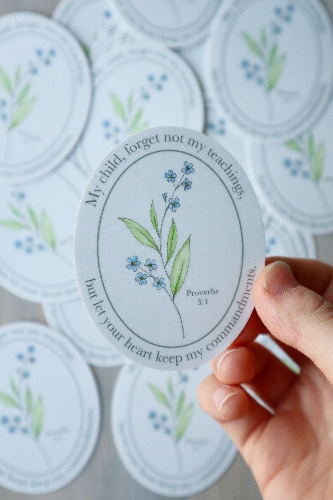 Forget Me Not STICKER Watercolor Forget-me-nots Psalm 3:1 - Etsy