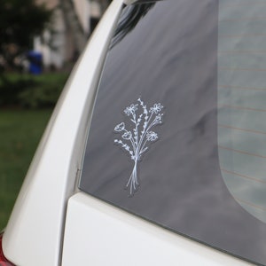 Wildflower CAR DECAL | Flower Window Sticker, Wildflower Car Vynal ...