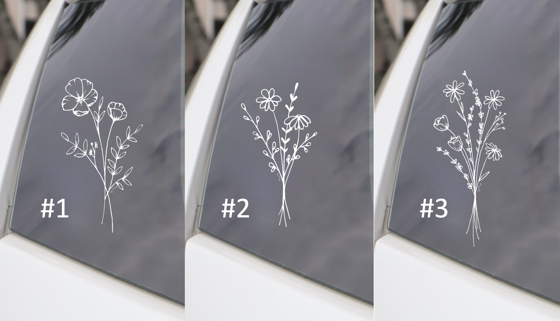 Wildflower CAR DECAL | Flower Window Sticker, Wildflower Car Vynal ...