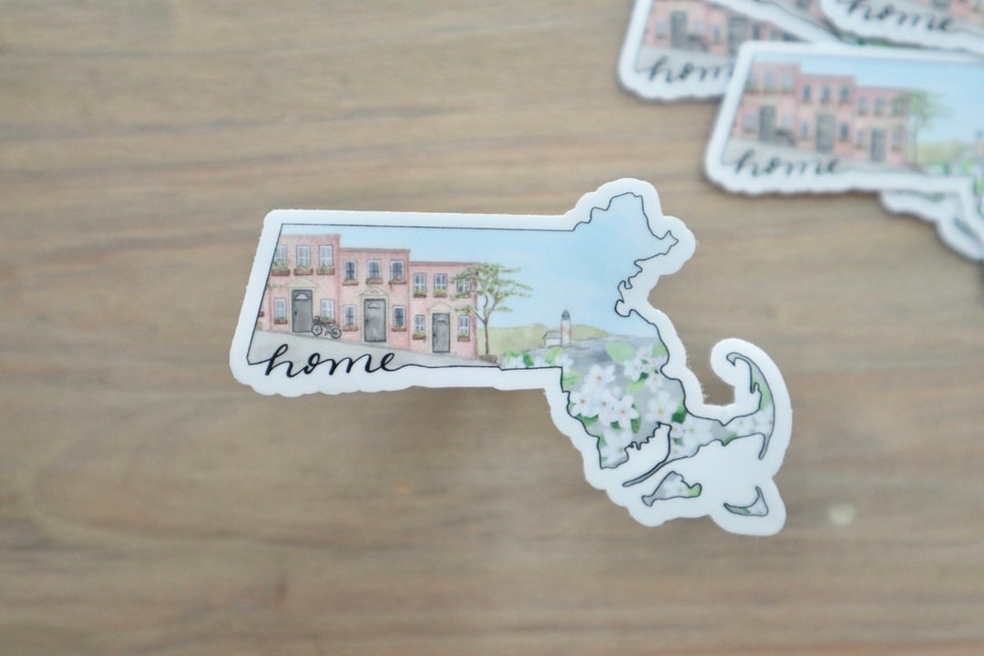 Massachusetts STICKER | State Sticker, Home Sticker, Boston Sticker ...