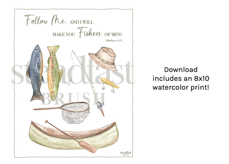 Fishers of Men PRINT Watercolor 8x10 Download Print - Etsy