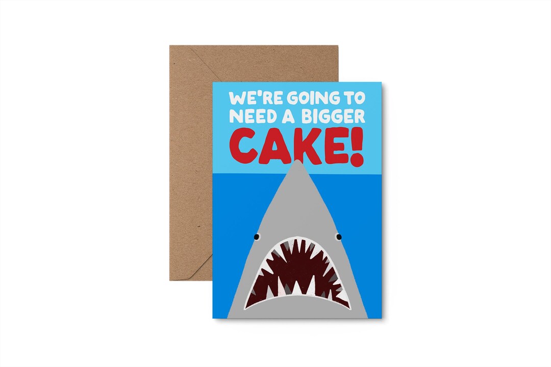 Jaws Birthday Card! Illustrated Jaws, Shark Birthday Card - Fun ...