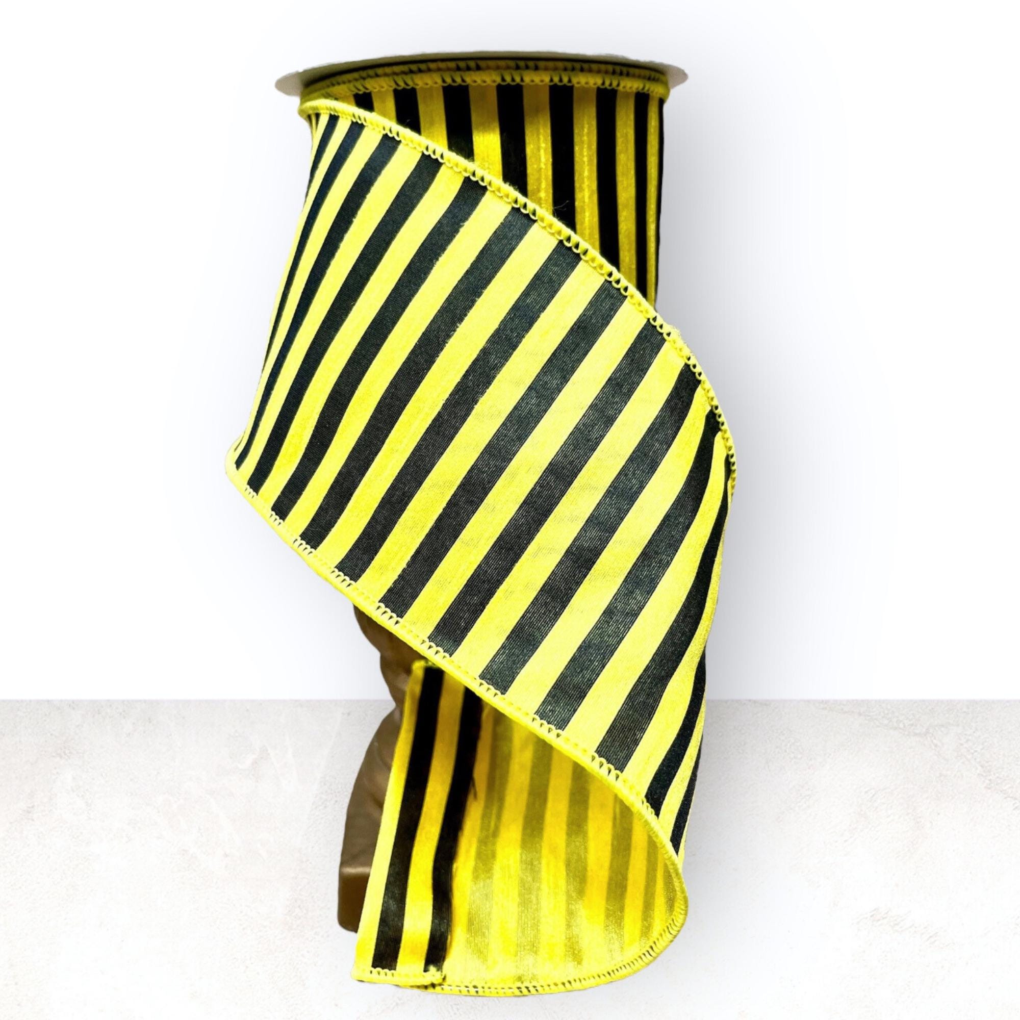 Bees Wrap 3 Rolls Bee Wired Edge Ribbon Honey Bumble Bee Polka Dot ...