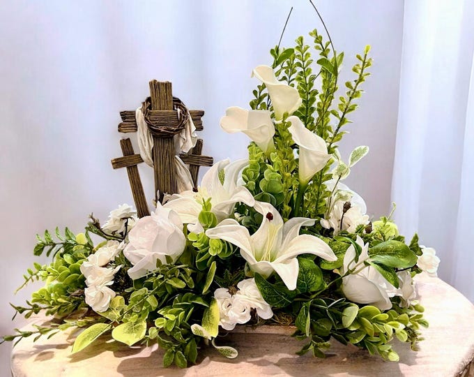 Easter Table Decor Religious Easter Cross Centerpiece for Table ...