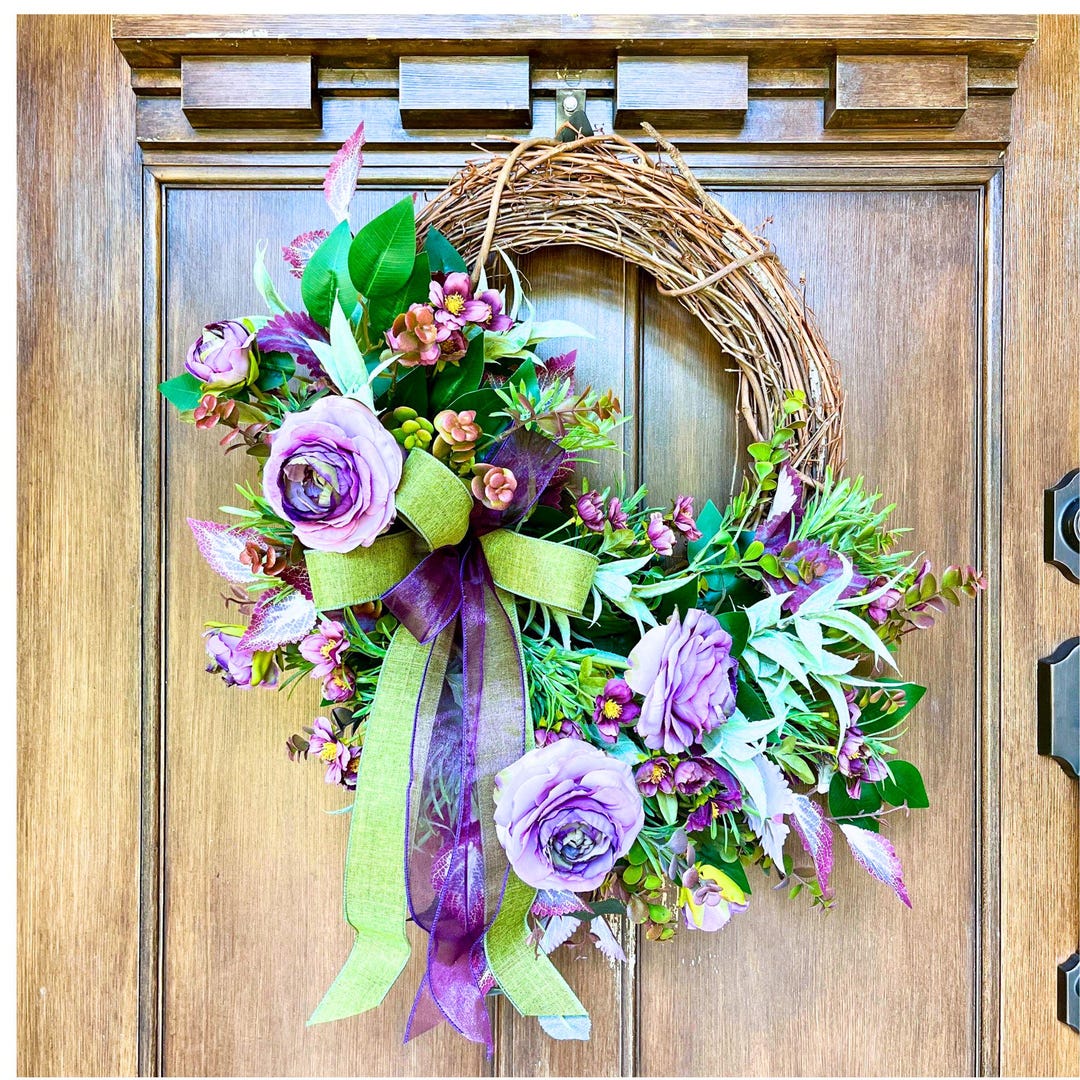 Purple Fall Wreath for Front Door Wreath Autumn Decor for Home Purple ...