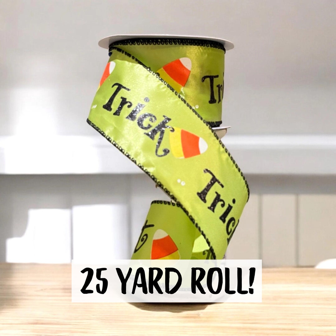Halloween Trick or Treat Ribbon Halloween Ribbon for Wreath Ribbon for ...