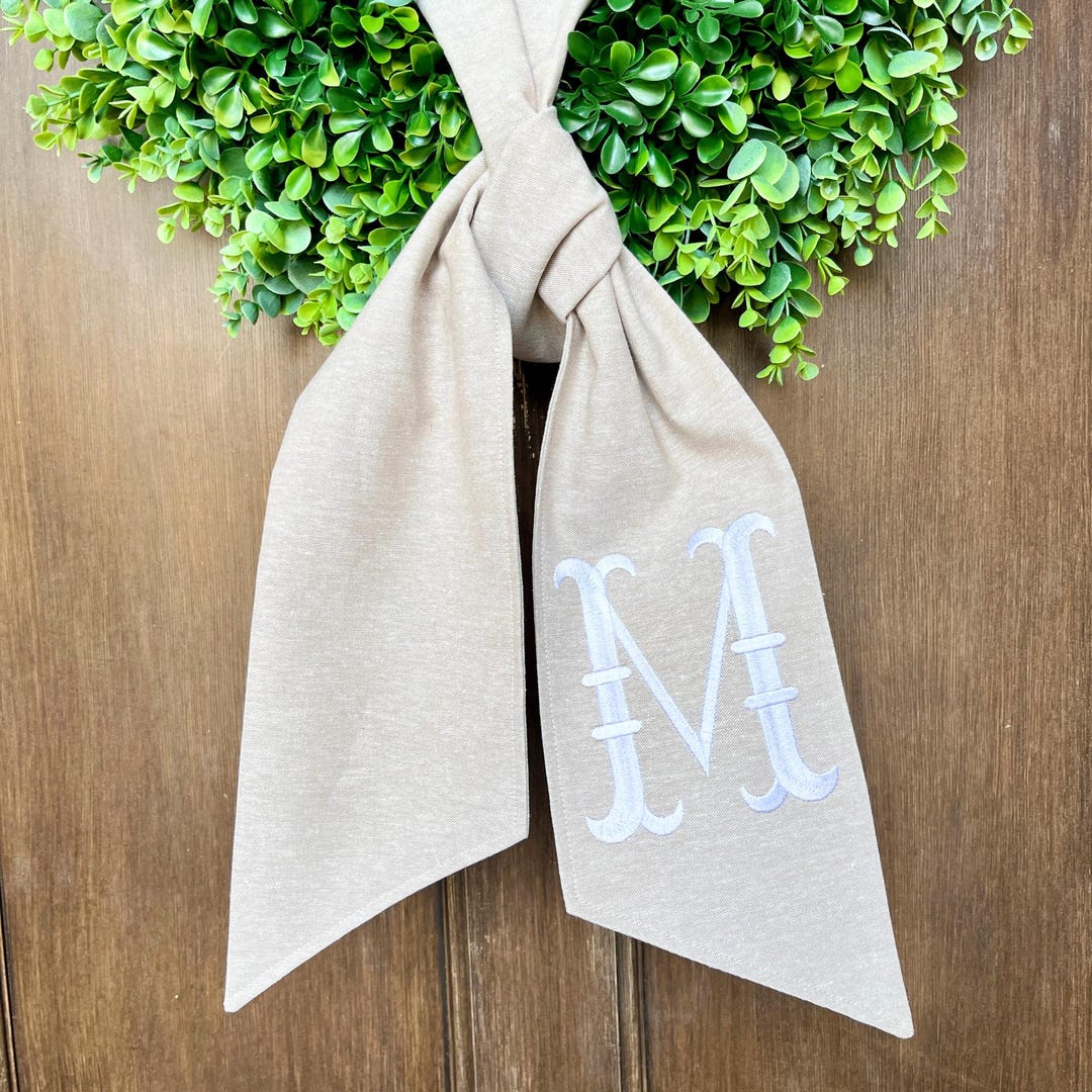 Monogram Wreath Sash Personalized Embroidered Custom Family Name Gift ...