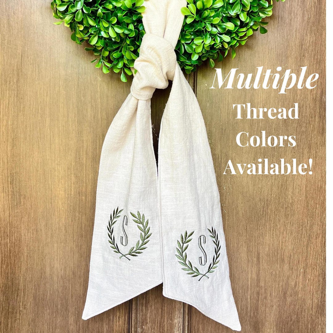 Wreath and Sash for Wreath Boxwood Wreath With Sash Monogram Sash ...