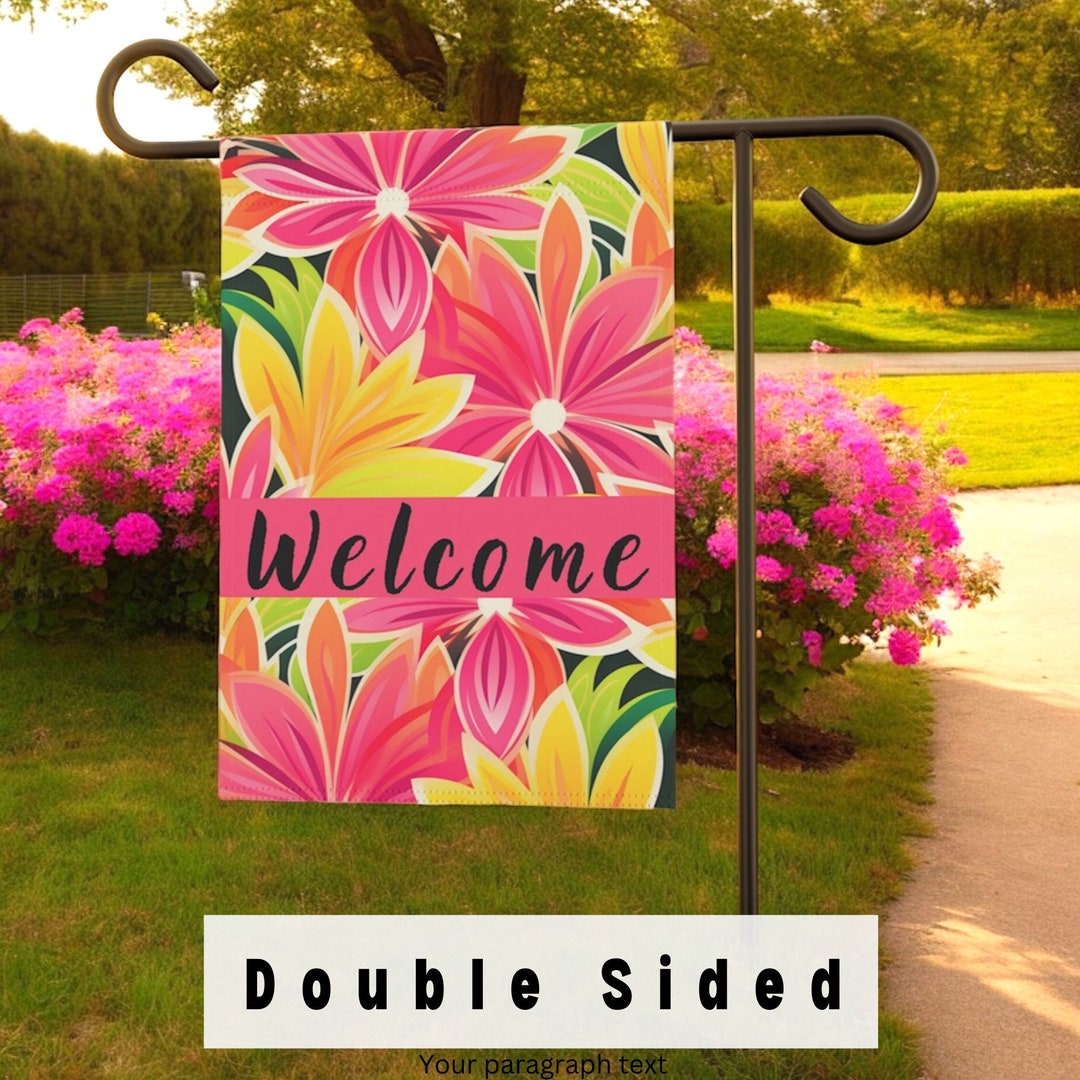Pink Summer Garden Flag Summer Yard Flag for Garden Decor Outdoor Decor ...
