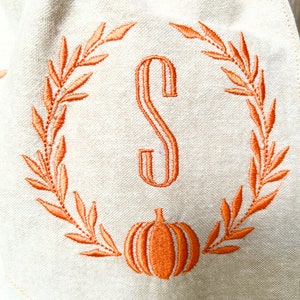 Fall Monogram Wreath Sash Fall Pumpkin Wreath Sash Custom Wreath Sash Wedding Gift for New ...