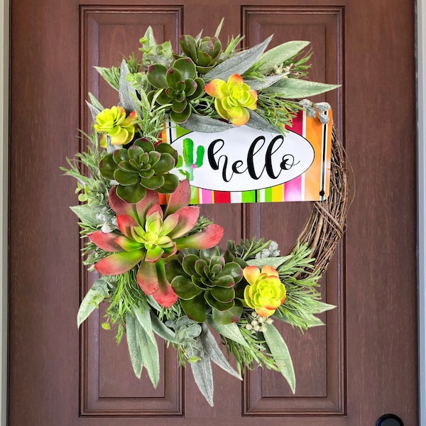Succulent Wreaths for Front Door - Etsy