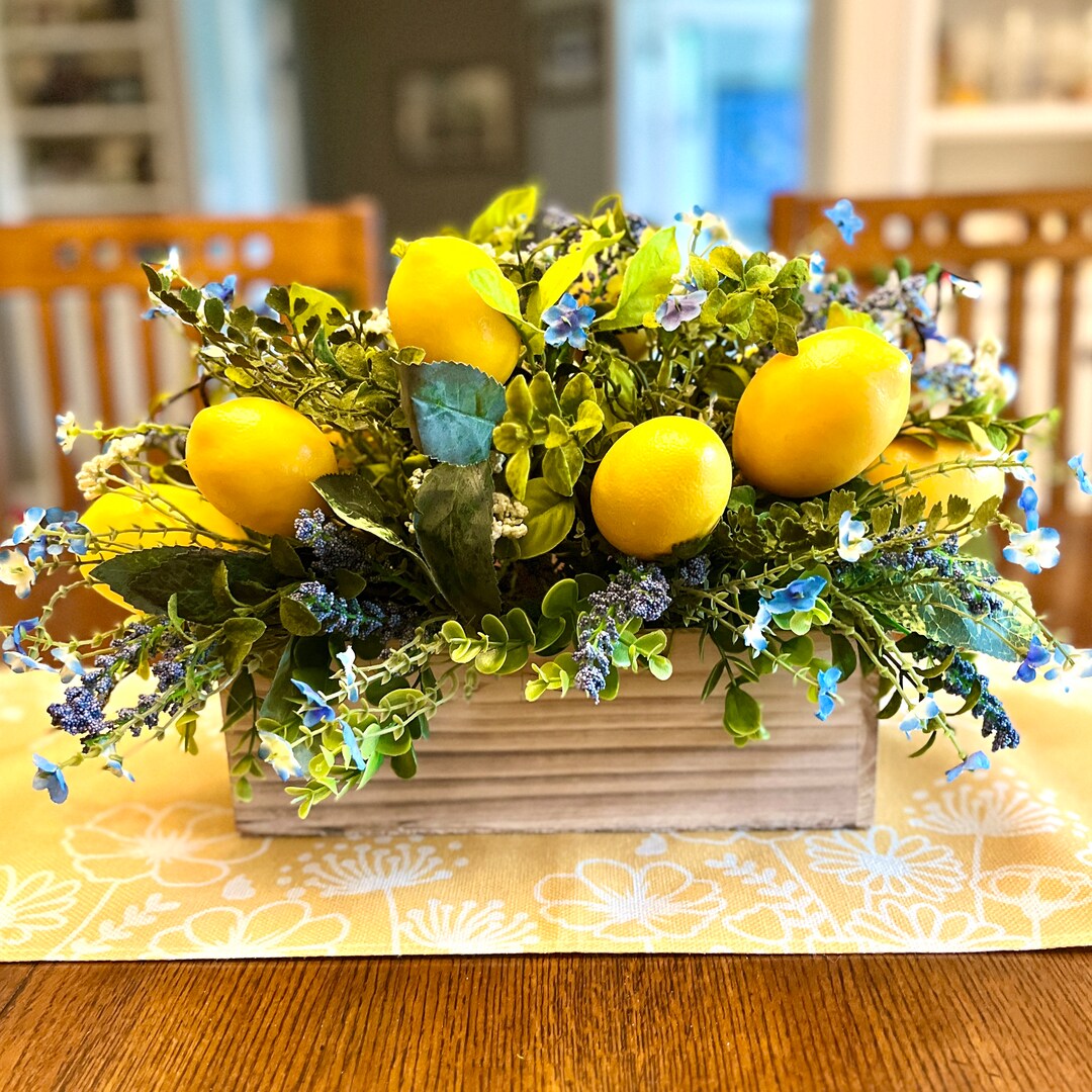 Lemon Table Decor Table Centerpiece Lemon Kitchen Décor Kitchen Table ...