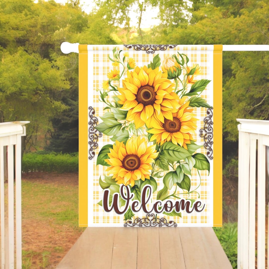 Sunflower House Flag Double Sided House Flag for House Porch Sign ...