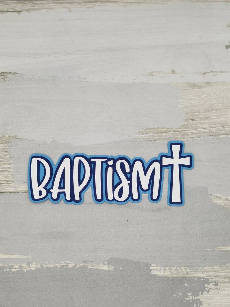 Baptism Paper Pieced Die Cut Title for Scrapbooking Card | Etsy