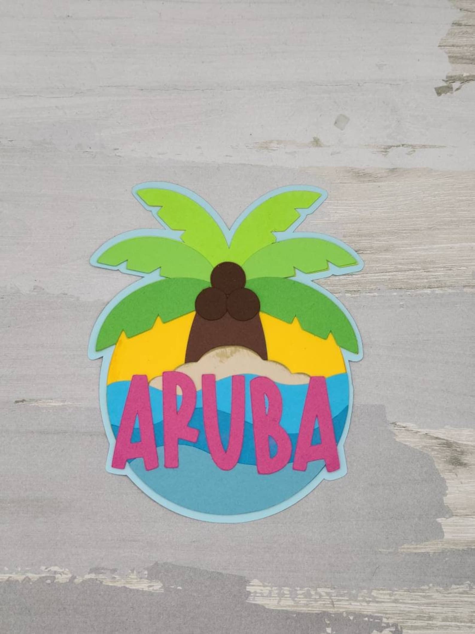 Aruba Paper Pieced Die Cut Title for Scrapbooking Card - Etsy