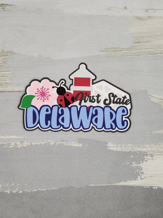 Delaware State Paper Pieced Die Cut Title for Scrapbooking | Etsy