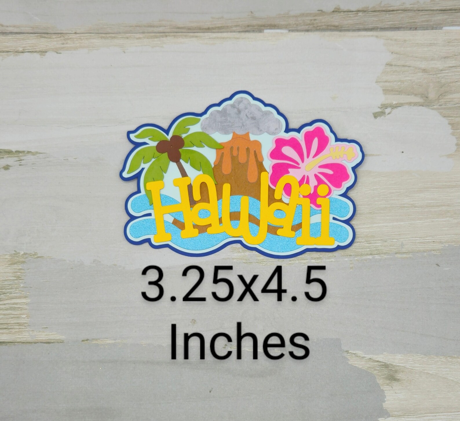 Hawaii State Paper Pieced Die Cut Title for Scrapbooking and Keepsake ...