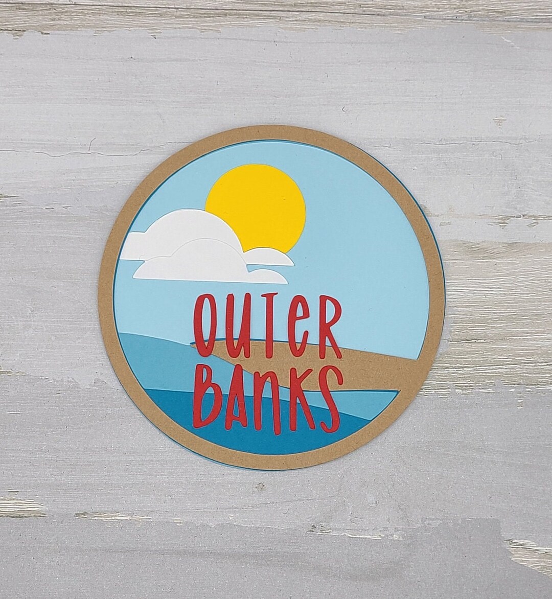 Outer Banks Paper Pieced Die Cut Title for Scrapbooking, Card Making ...