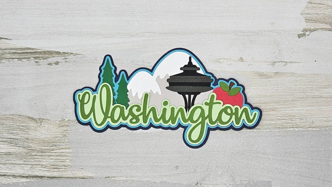Washington State Travel Die Cut Title for Scrapbooking, Card Making ...