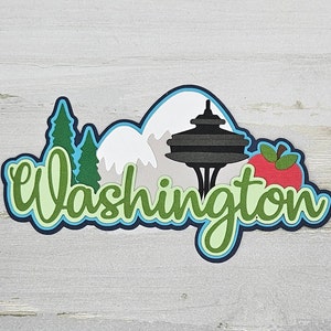 Washington State Travel Die Cut Title for Scrapbooking, Card Making ...