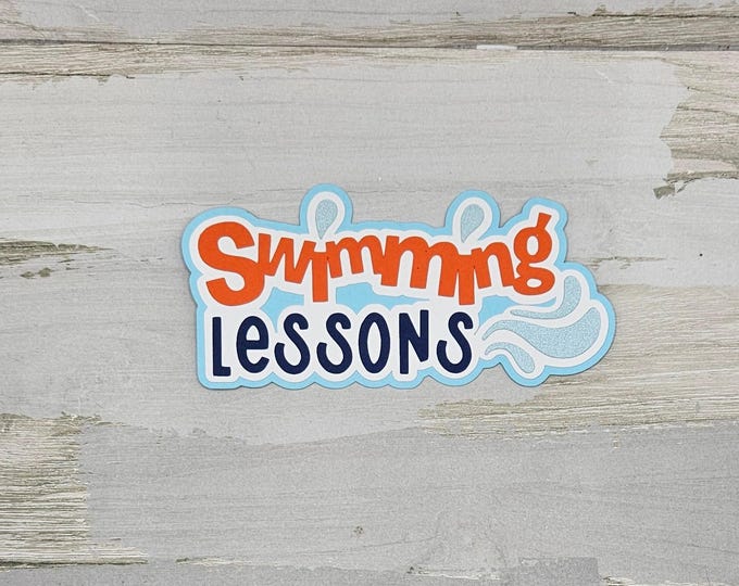 Swimming Lessons Paper Pieced Die Cut Title for Scrapbooking, Card ...