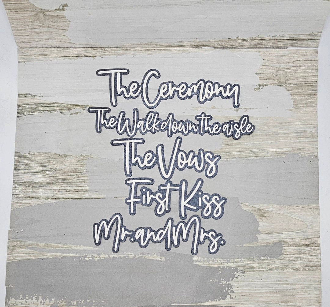 Wedding Ceremony Set 5 Paper Pieced Die Cut Titles for Scrapbooking ...