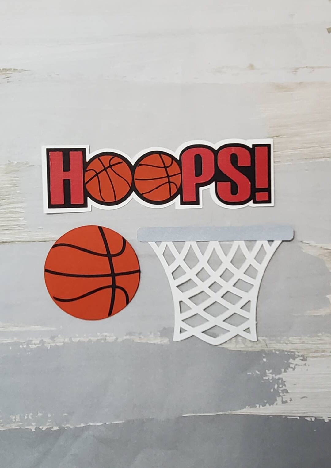 Hoops Basketball Paper Pieced Die Cut Title Set for Scrapbooking and ...