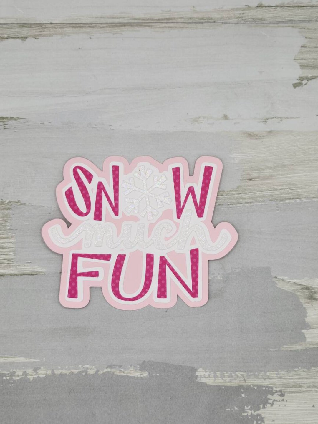 Snow Much Fun Paper Pieced Die Cut Title for Scrapbooking, Card Making ...