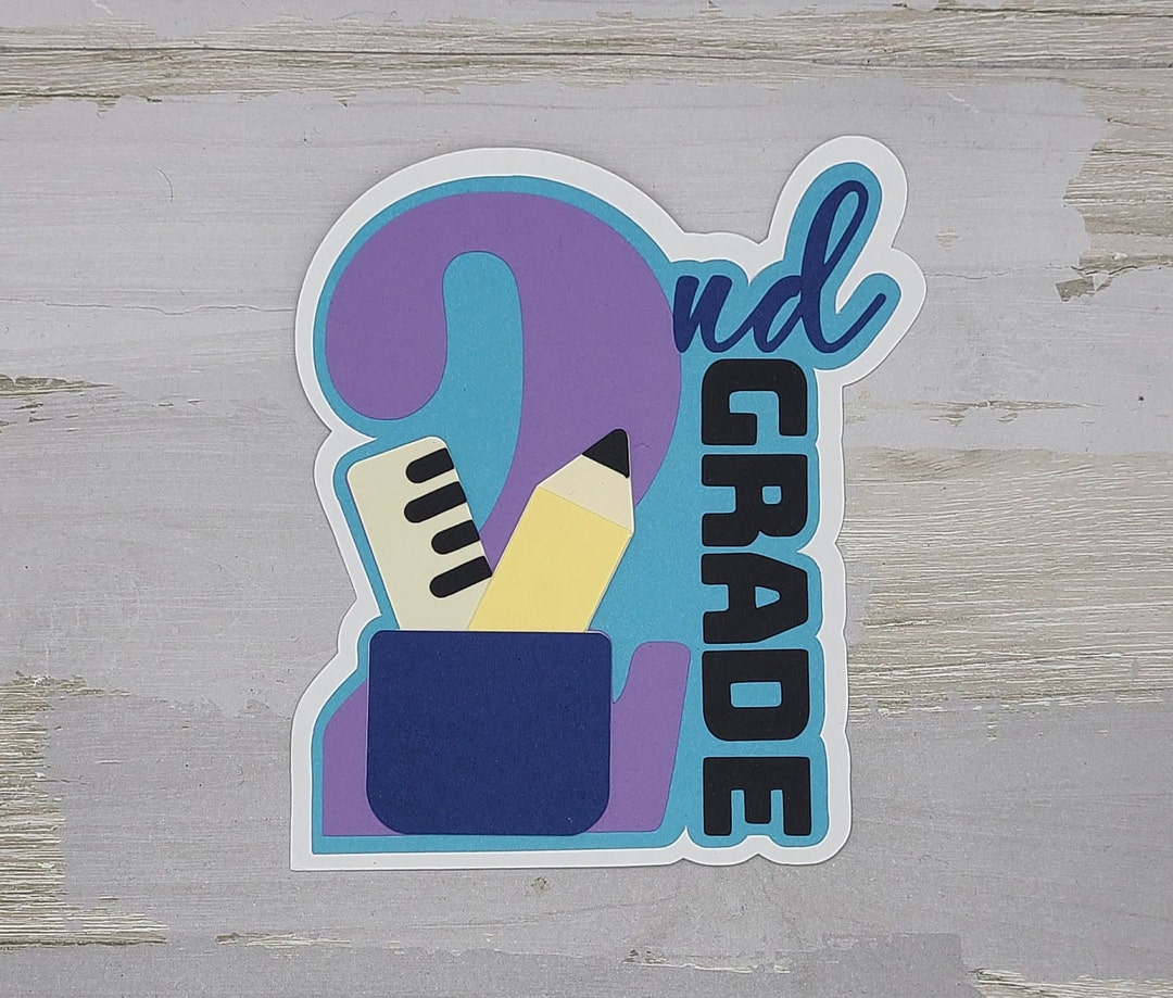 2nd Grade Paper Pieced School Die Cut Title for Scrapbooking and ...