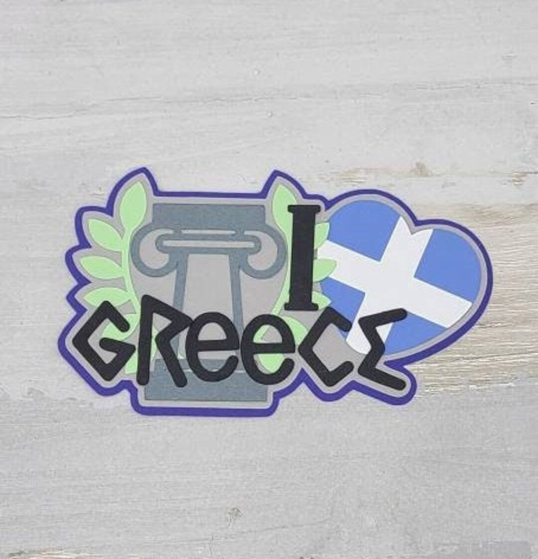 I Love Greece Paper Pieced Die Cut Title for Scrapbooking, Card Making ...