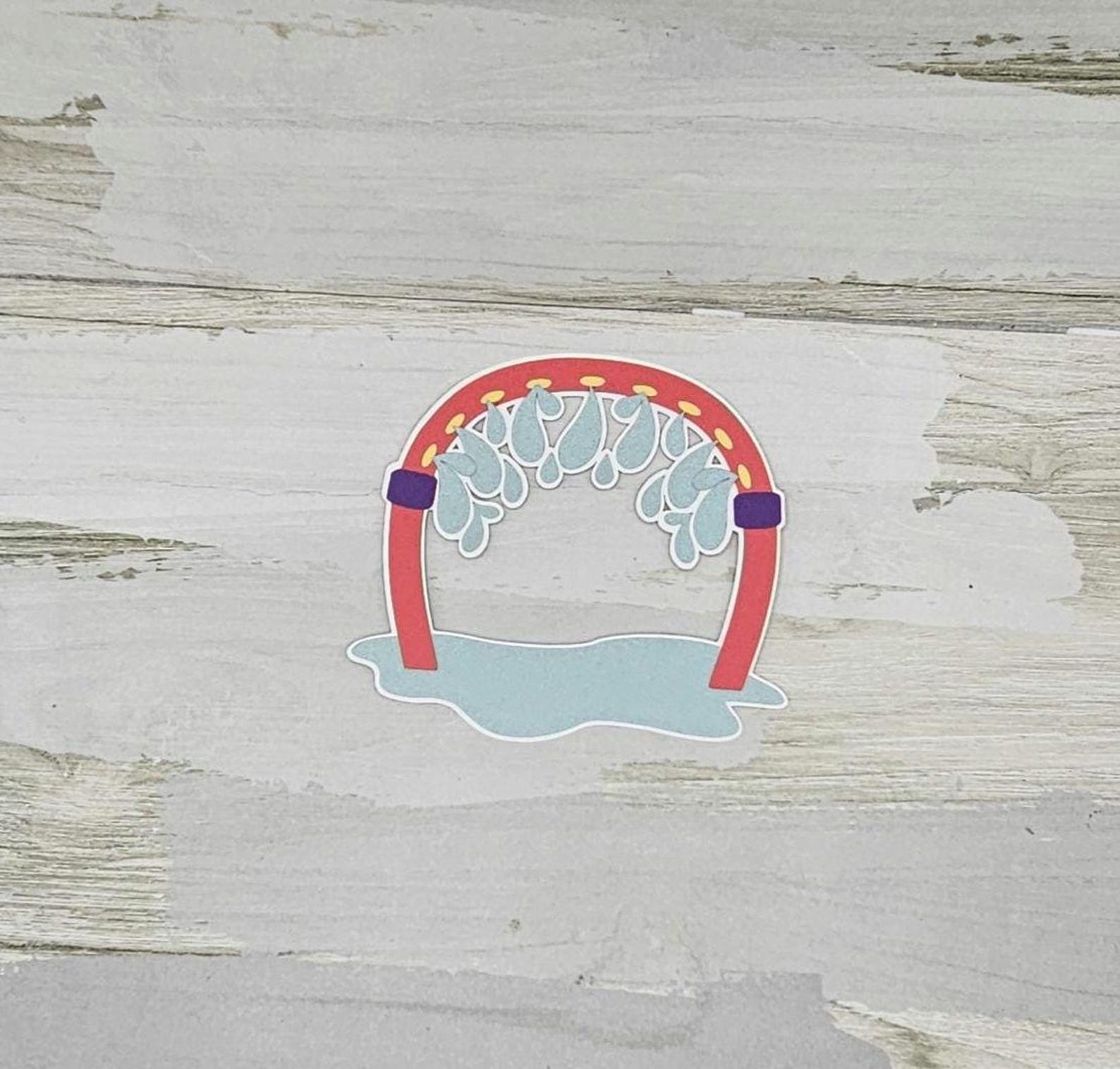 Splash Pad Water Park Items Set of 3 Paper Pieced Die Cut Title for ...