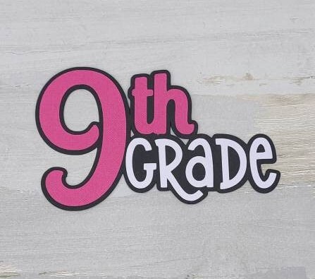 9th Grade School Paper Pieced Die Cut Title for Scrapbooking, Card ...