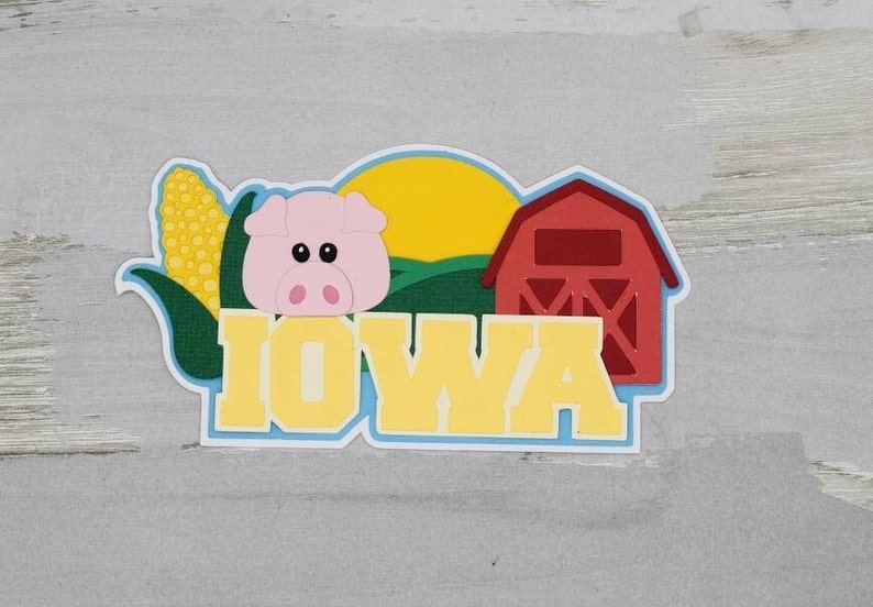 Iowa State Paper Pieced Die Cut Title for Scrapbooking, Card Making ...