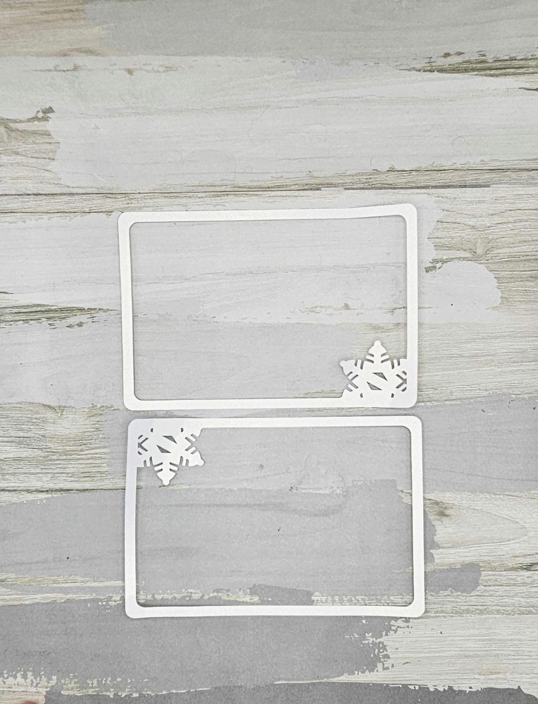 Set of 2 Snowflake Frames Paper Pieced Die Cuts for Scrapbooking, Card ...