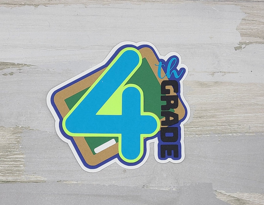 4th Grade Paper Pieced School Die Cut Title for Scrapbooking and ...