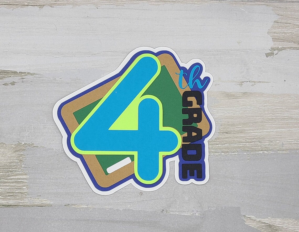 4th Grade Paper Pieced School Die Cut Title for Scrapbooking and ...