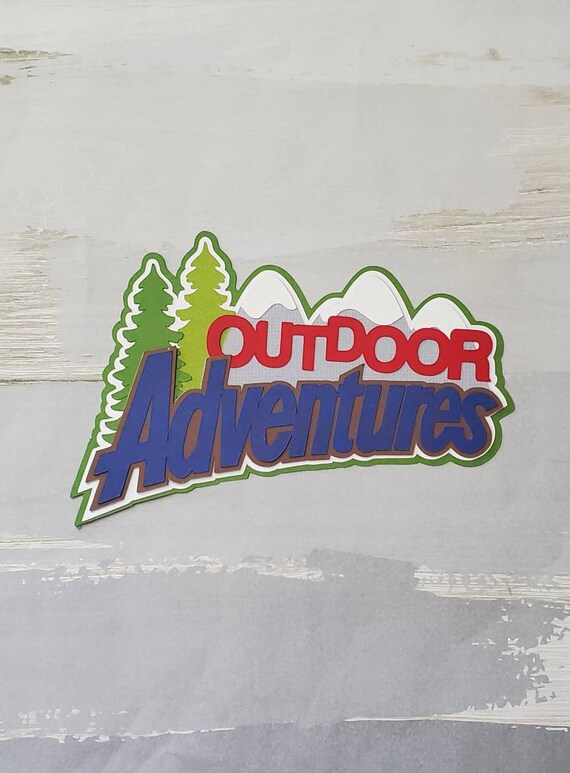 Outdoor adventures paper pieced die cut title for | Etsy