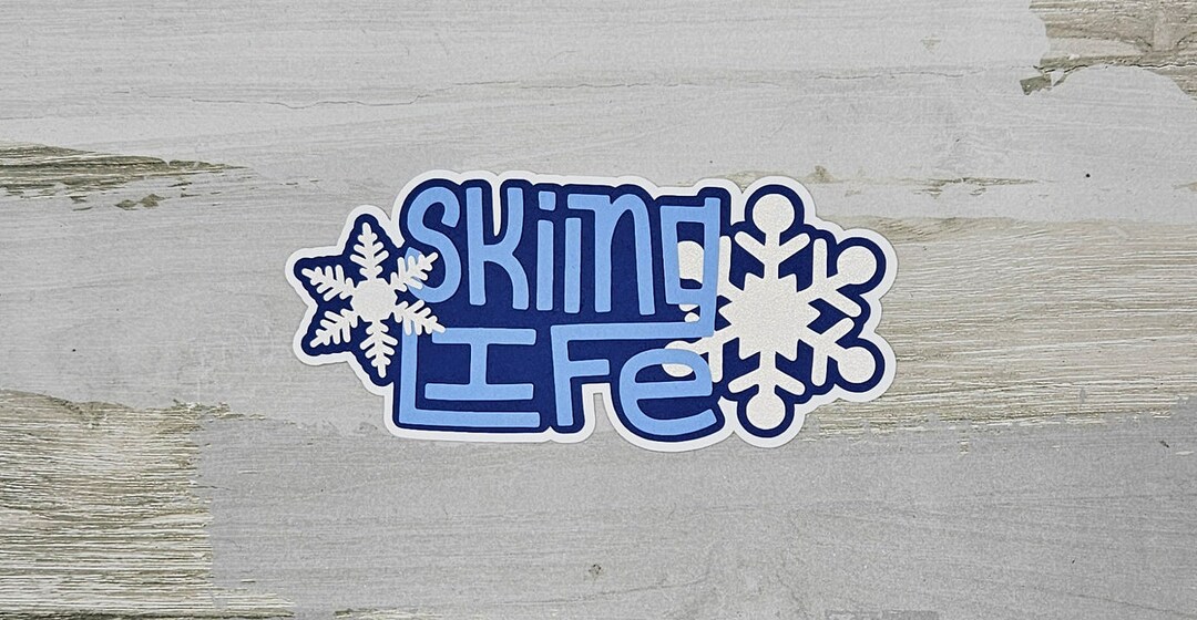 Skiing Life Paper Pieced Die Cut Title for Scrapbooking, Card Making ...
