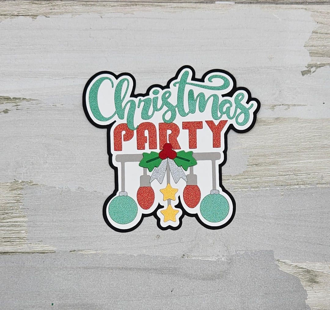 Christmas Party Paper Pieced Die Cut Title for Scrapbooking, Card ...