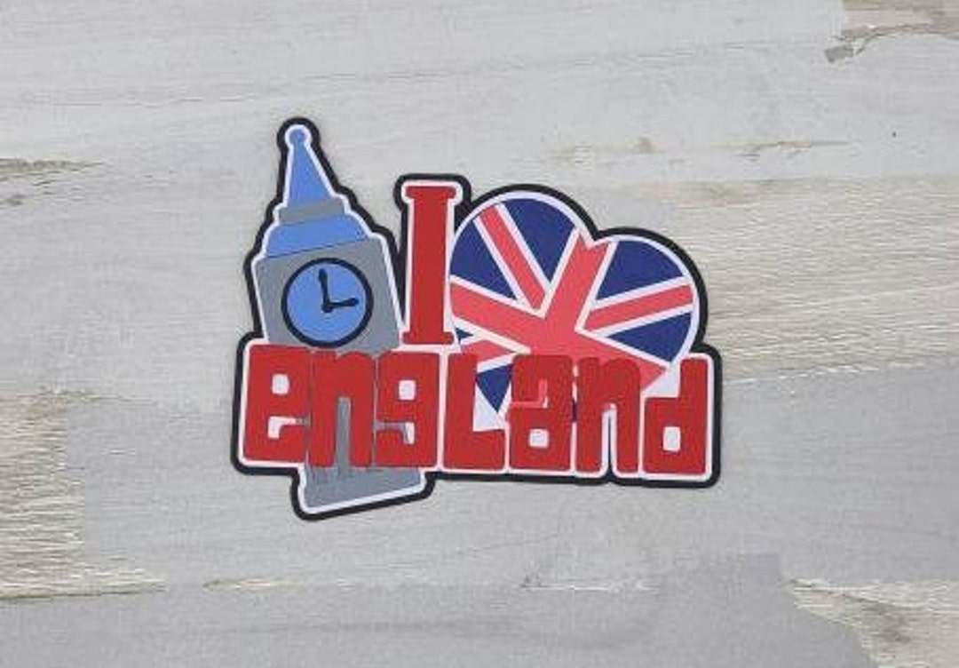 I Love England Paper Pieced Die Cut Title for Scrapbooking, Card Making ...