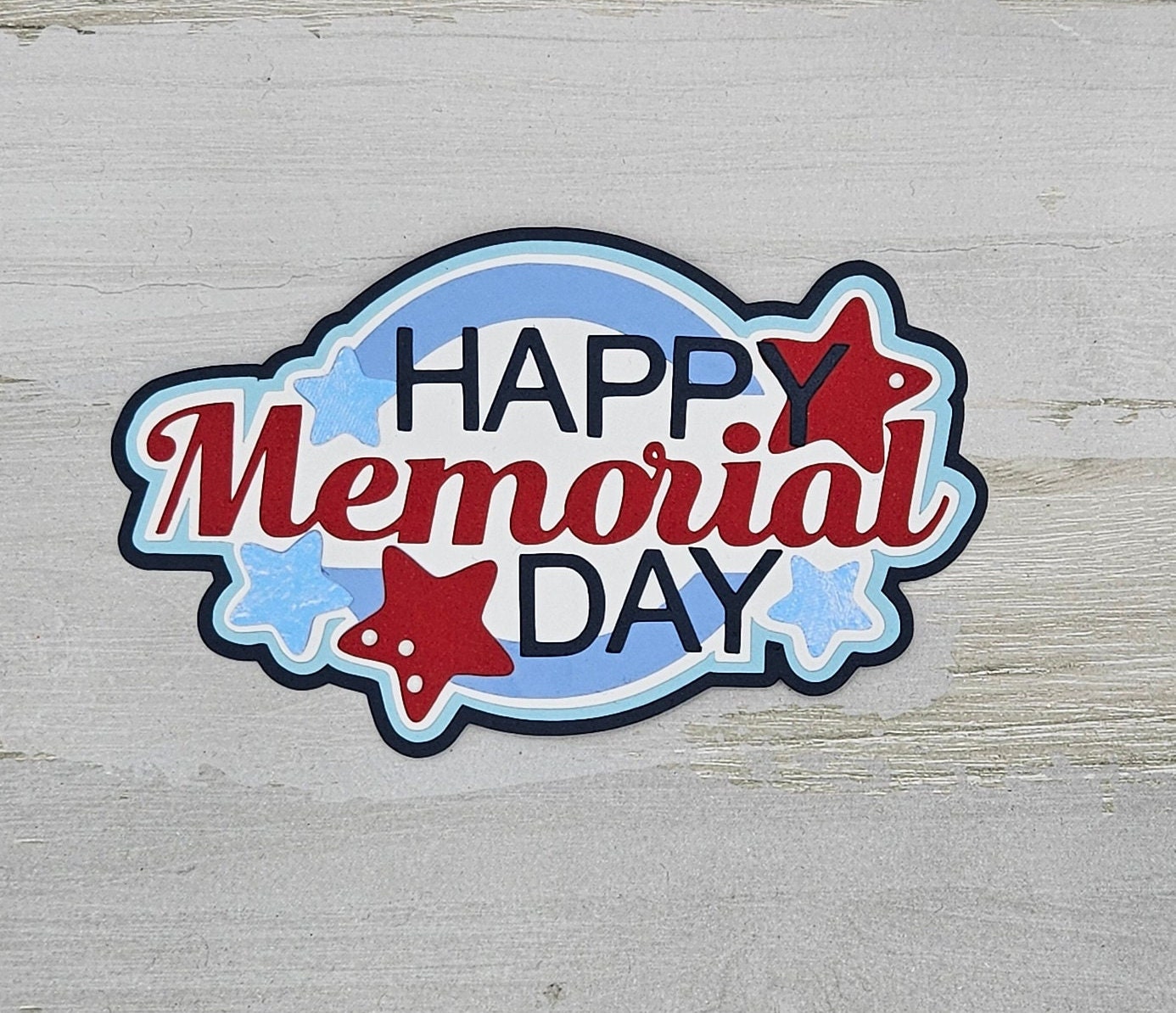 Happy Memorial Day Paper Pieced Die Cut Title for - Etsy