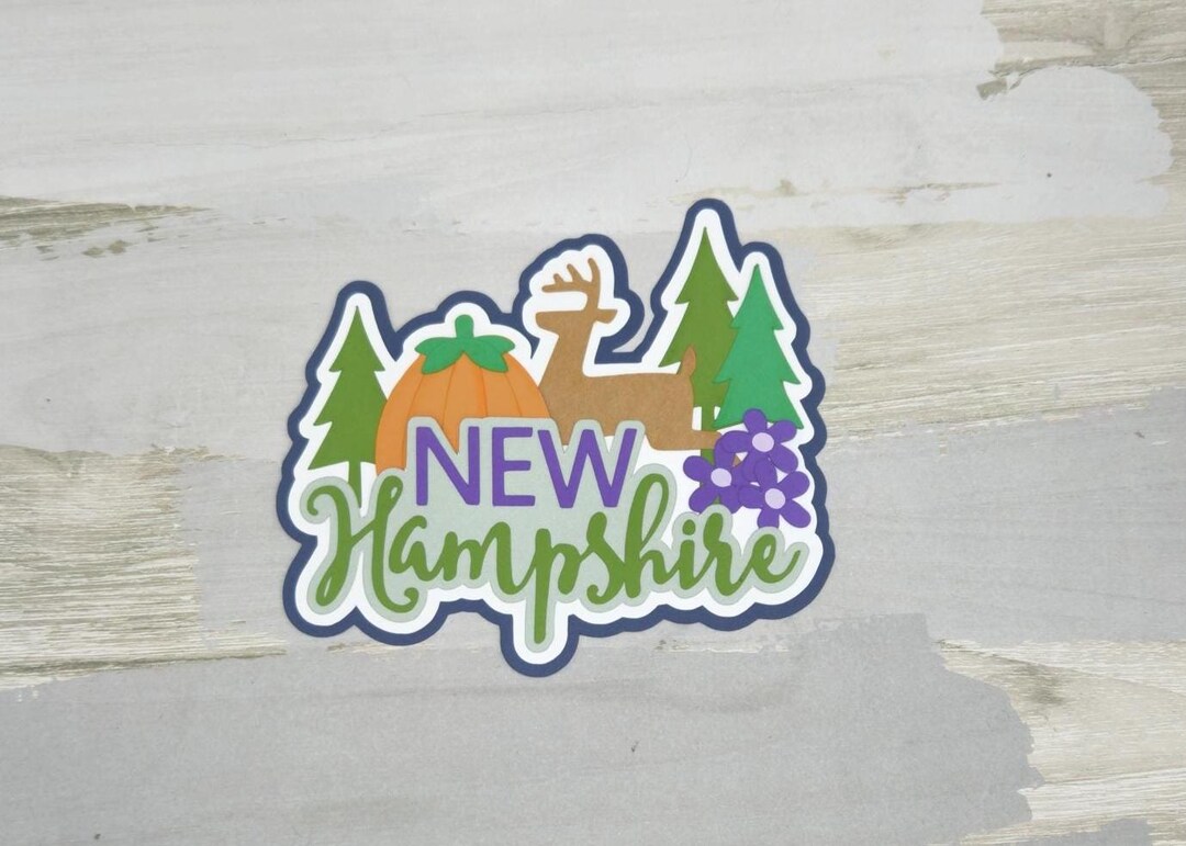 New Hampshire State Paper Pieced Die Cut Title for Scrapbooking, Card ...