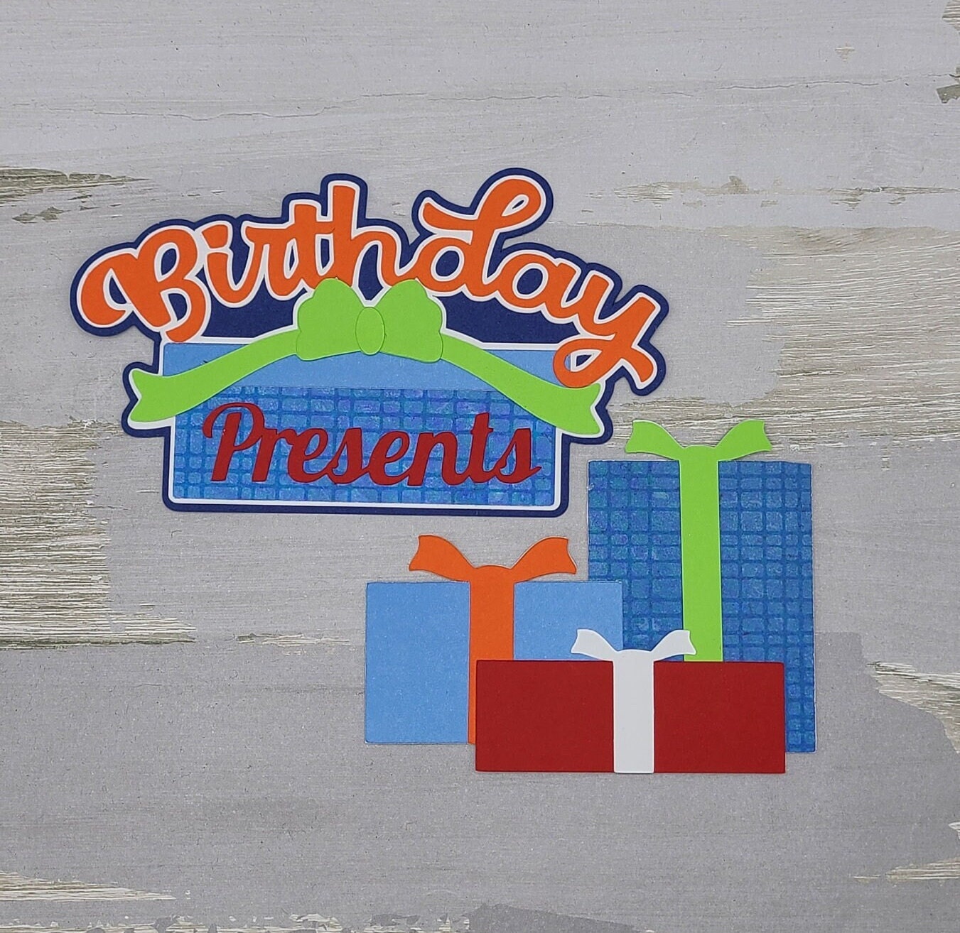 Birthday Presents Paper Pieced Die Cut Title Set for Scrapbooking, Card ...