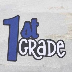 1st Grade School Paper Pieced Die Cut Title for Scrapbooking, Card ...