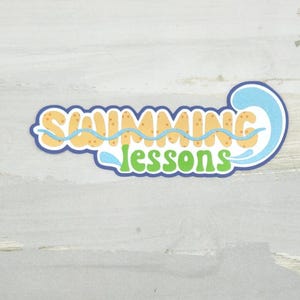Swimming Lessons Paper Pieced Die Cut Title for Scrapbooking, Card ...