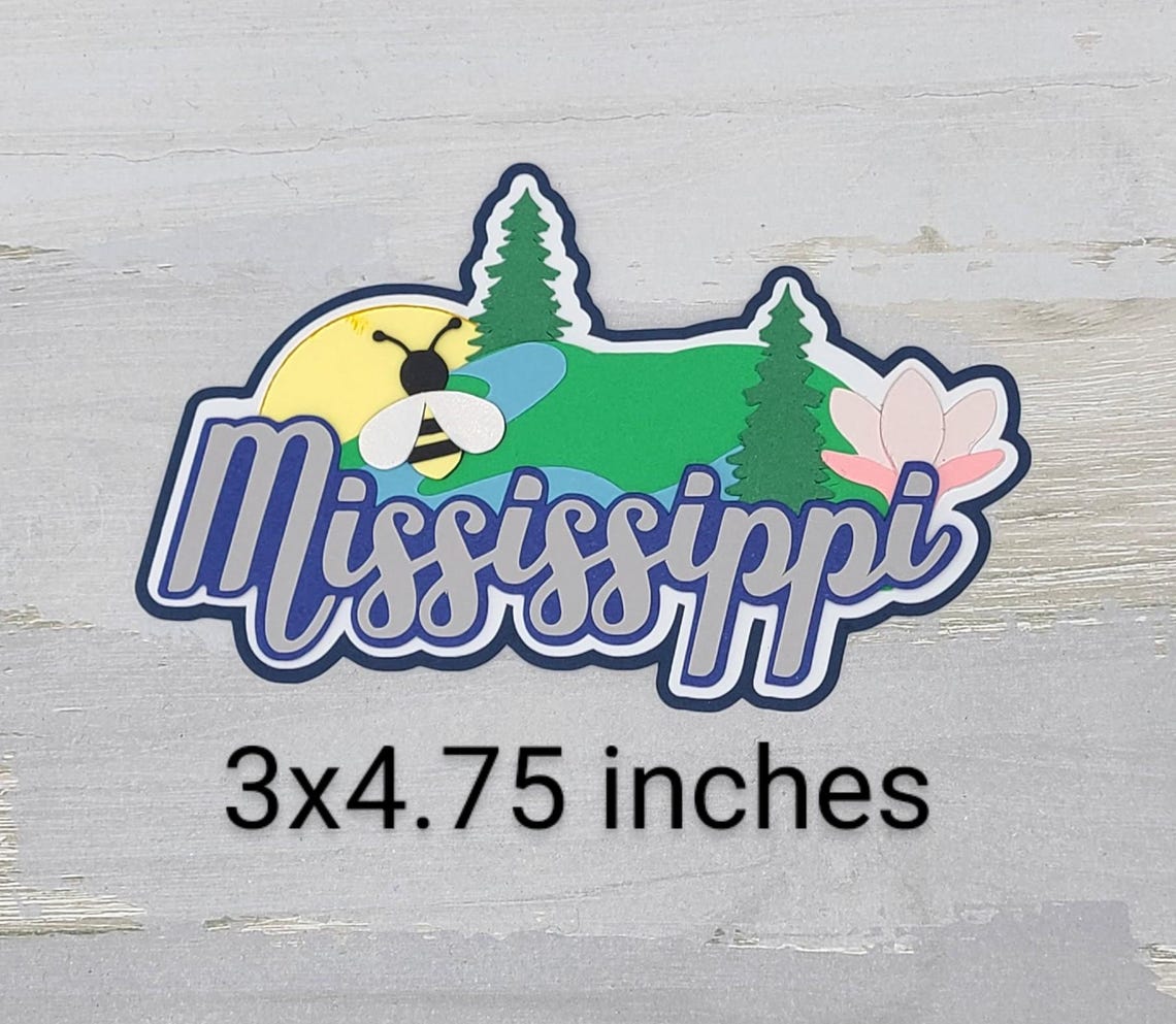 Mississippi State Paper Pieced Die Cut Title for Scrapbooking, Card ...