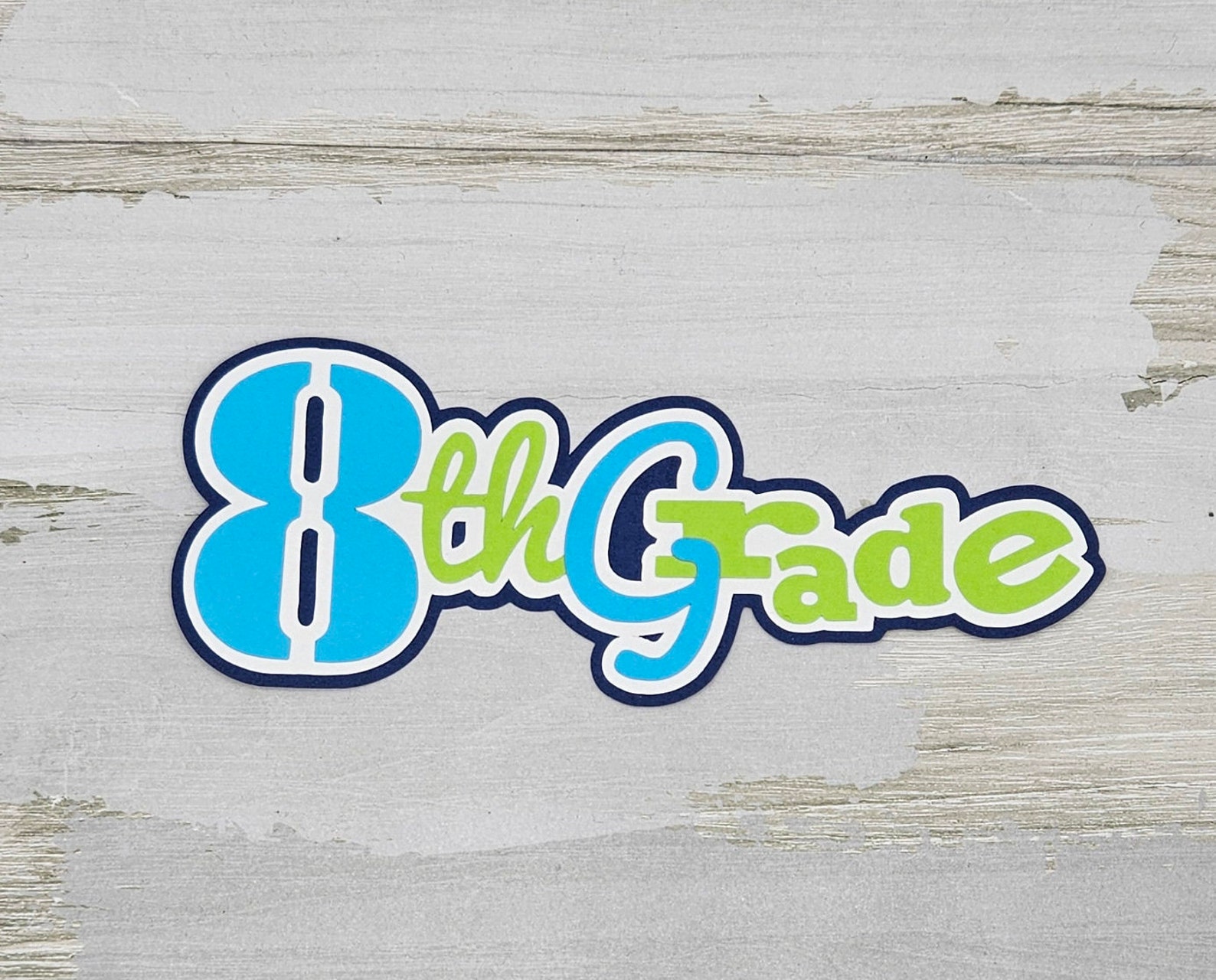 8th Eighth Grade Paper Pieced School Die Cut Title for Scrapbooking and ...