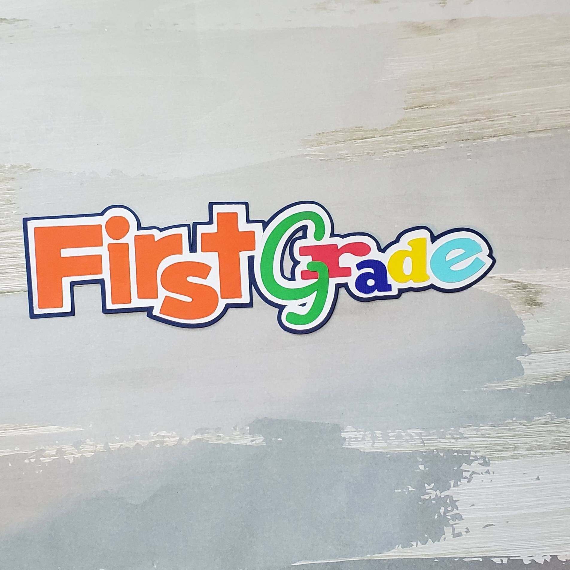 First grade paper pieced school die cut title 1st | Etsy