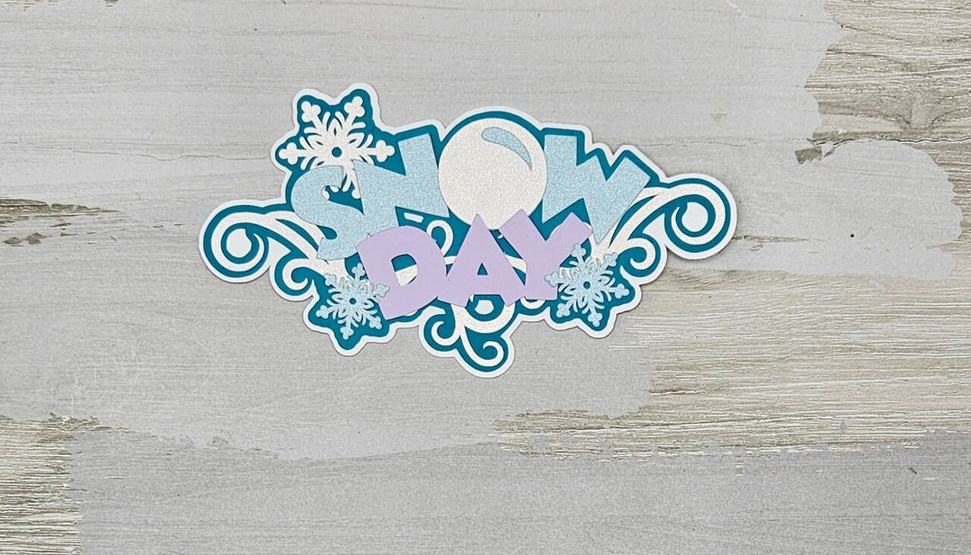 Snow Day Paper Pieced Die Cut Title for Scrapbooking, Card Making, and ...